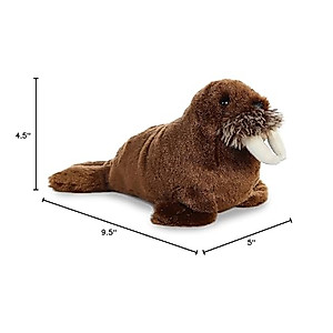 Aurora® Adorable Mini Flopsie™ Walrus Stuffed Animal - Playful Ease - Timeless Companions - Brown 8 Inches