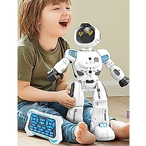 Large Smart Emo Robot Toys for Kids 5-7,Gesture Sensing Programmable Interactive Remote Control Robots for 8-12 with LED Eye Express for Boys 4-9 Years Old Birthday Gifts
