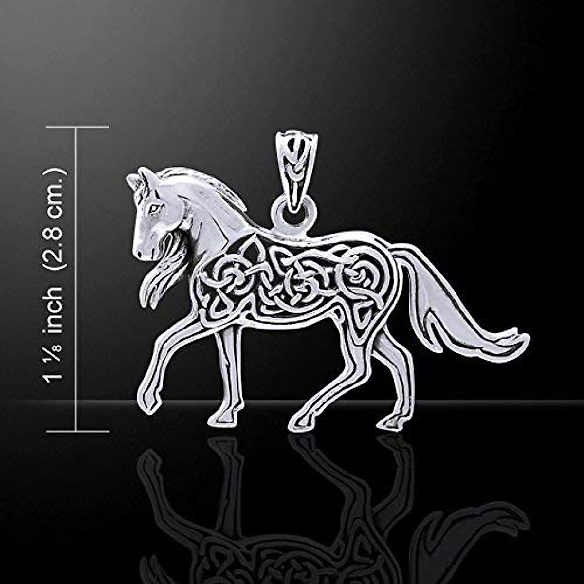 Jewelry Trends Large Celtic Knot Horse Equestrian Sterling Silver Pendant