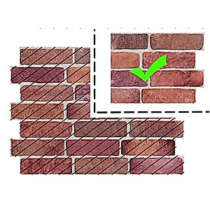 CONCORD WALLCOVERINGS ™ Sample for Display Purpose only Retro-Art 3D Wall Panels, Old Brick in Red, PVC, 7" x10, 572OR