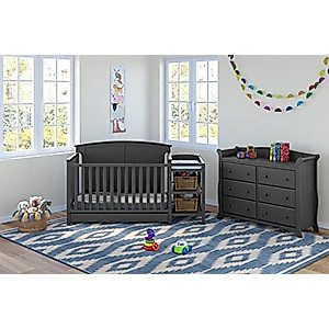 Storkcraft Steveston 5-in-1 Convertible Crib with Drawer (Gray) - Converts from Baby Crib to Toddler Bed, Daybed and Full-Size, Fits Standard Full-Size Crib Mattress, Adjustable Mattress Support Base