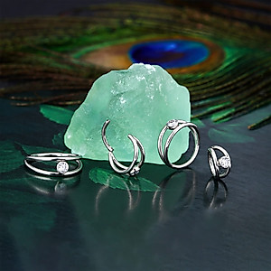 COCHARM 8mm 18G Daith Cartilage Double Hoop Earring Silver Daith Hoop Seamless Helix Piercing Jewerly