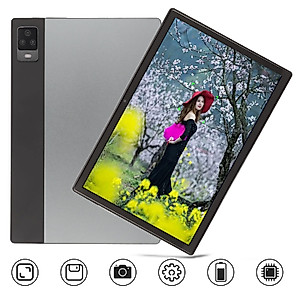 Pomya Tablet PC Android12 10 Inch, 8GB RAM 256GB ROM 8 Core CPU, 5G WiFi 4G LTE Cellular Tablet with Dual Cameras, Type C 7000mAh Battery, Eye Protection Learning Tablet for Kids