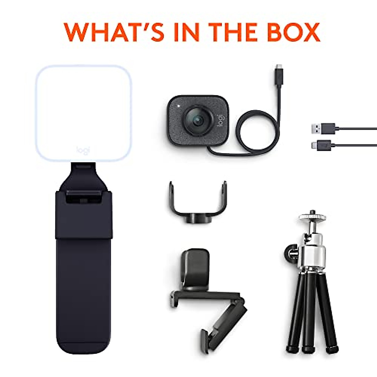 Logitech for Creators Litra Glow Plus StreamCam Bundle with Litra Glow Premium LED Streaming Light with TrueSoft, StreamCam Premium HD Webcam, Full HD 1080p 60 fps, Desktop Tripod Stand — Graphite