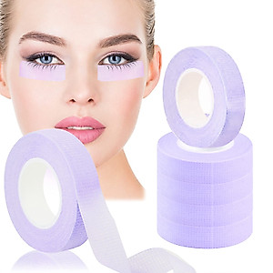 6 Rolls Lash Extension Under Eye Tape EBANKU Breathable Fabric Eyelash Tape Micropore Adhesive Tape for Eyelashes Extension Supply Individual Eye Lashes Tools (Purple)
