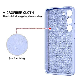 Telaso for Samsung Galaxy S23 Case, Slim Silicone | 360° Ring Holder Kickstand | Support Car Mount | Soft Gel Rubber Hybrid Bumper Samsung Galaxy S23 Phone Case Cover for Girls Women, Purple/Lavender