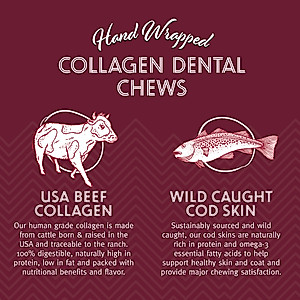 Icelandic+ Beef Collagen Dental Chew Stick Wrapped with Fish 8" Dog Treat