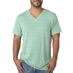 BELLA+CANVAS 3415 Unisex Triblend Short Sleeve V-Neck Tee - Green Triblend44; Large