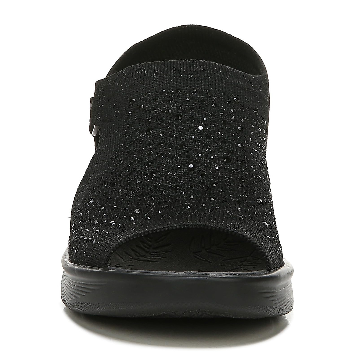 BZees Womens Star Bright Slingback Wedge Sandal, Black, 9 US