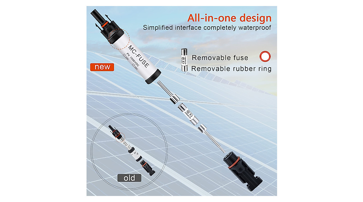 Pvfarosh 10A Solar Fuse Connector IP68 Waterproof 1000V in line Fuse ...