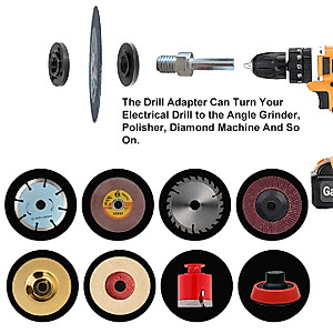 5/8"-11 Thread Electric Drill Angle Grinder Connecting Rod Core Drill Bit Adapter Polisher Pad Backing Plates to 3/8" Triangle Shank for Cutting Disc Polish Disc (2 Sets)