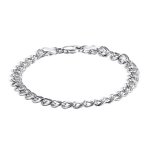 PORI JEWELERS 925 Sterling Silver Italian Charm Link Chain Bracelet for Men and Women - Size 7.5