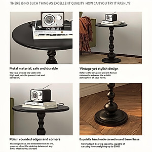 OINKSAAK,Round Side Table，Accent Table，Small end Table，Living Room Tables，Drink Table，Outdoor Side Table，Bistro Table，Metal Circle Antique Pedestal Round Table
