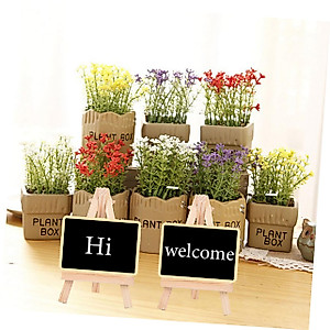 Garneck 6pcs Valentine's Day Message Board Mini Message Board Easel Stand Chalkboard Message Blackboard Wooden Message Board with Easel Stand Message Board Signs Pine Wood Household Card