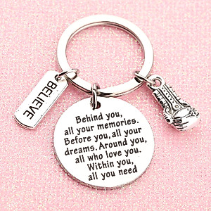 FEELMEM Boxing Glove Keychain Future Boxer Gift Behind You All Your Memories Before You All Your Dreams Boxing Keychain Gift for Boxing Sport Lover Fitness Gift (silver)