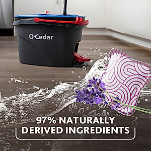 O-Cedar EasyWring RinseClean Microfiber Spin Mop & Bucket Floor Cleaning System with Lavender Pac (Variety Pack)
