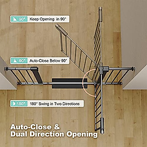 ABOIL Dog Gate for Stairs, Baby Gate for The House Doorway, 29-43 Inch Wide Auto Close Safety Child Gate Gate for Door, Pressure Mounted, No Drilling, Easy Walk Thru Pet Gates (Black)