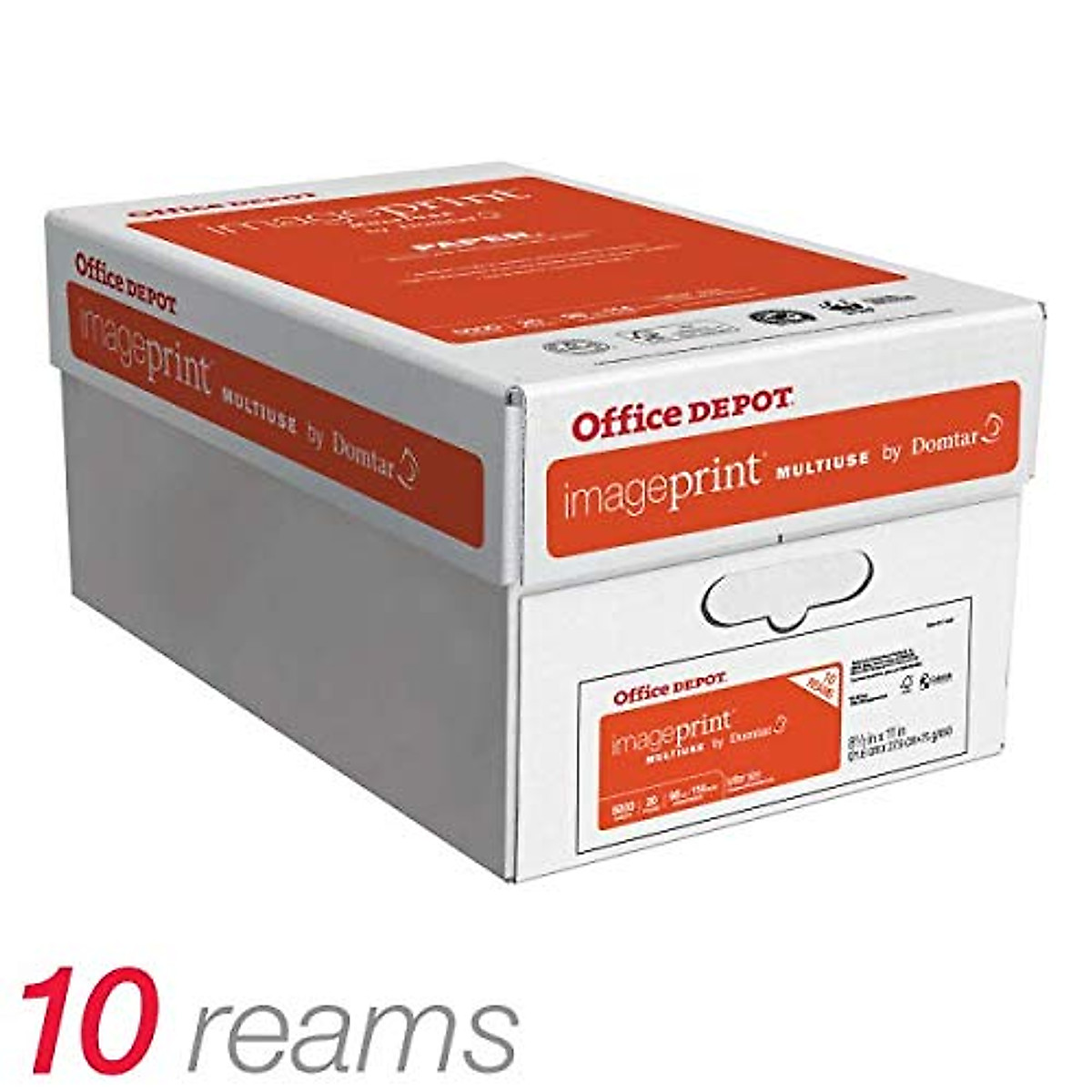 Office Depot ImagePrint FSC Certified Multiuse Paper by Domtar, 8 1/2in x 11in, 20 Lb, White, 500 Sheets Per Ream, Case Of 10 Reams, 1821