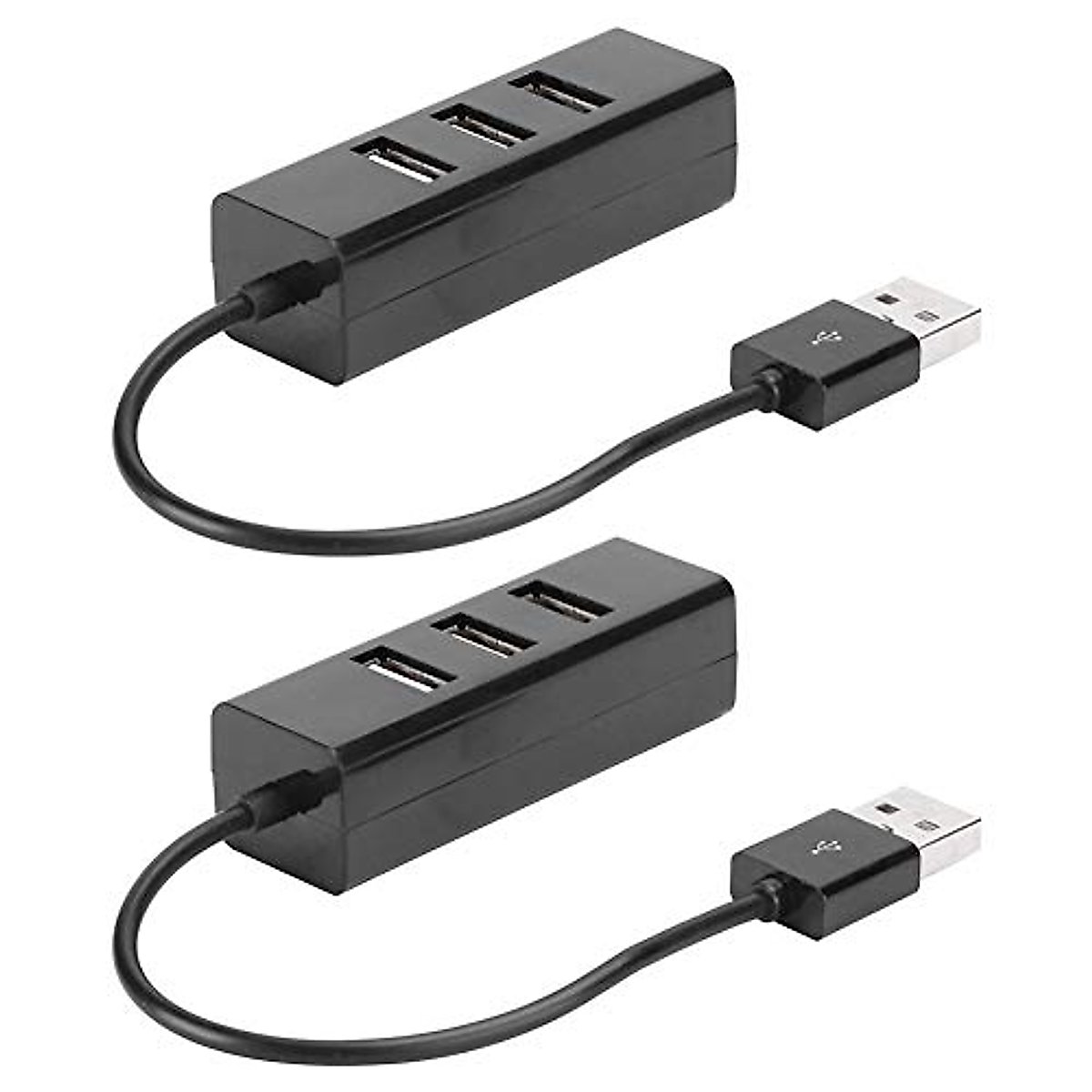 Salaty 4‑Port Hub, USB2.0 Hub 2Pcs Plug and Play for Notebooks(4USB Interface-Black, Pisa Leaning Tower Type)