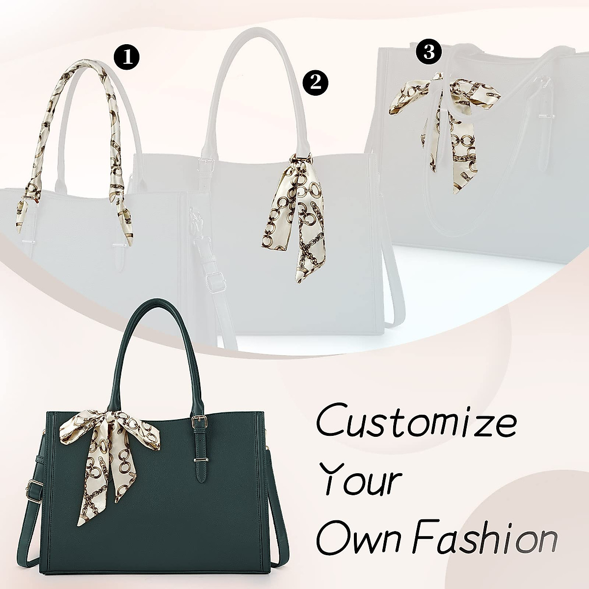 Laptop Bag for Women 15.6 inch Waterproof Laptop Tote Work Bag Leather Computer Tote Briefcase Bag Office Professional Large Capacity Handbag School Shoulder Green