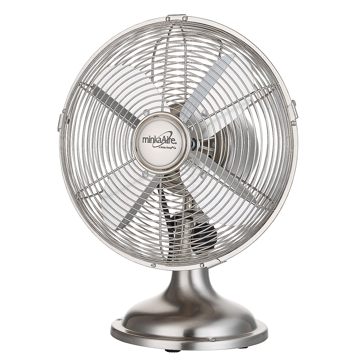 Minka-Aire F310-BN Retro II Style Table Top Fan in Brushed Nickel