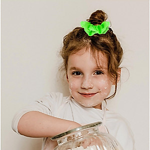 AUEAR, 8 Pack Neon Scrunchies, 80s Hair Accessories Bright Colors Scrunchy Premium Elastic ties Ponytail Bands for Women 90s Party Outfits Workout Costumes