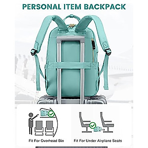 LOVEVOOK Backpack for Women Men, Laptop Bag 15.6 Inch Computer Back Pack with USB Port for Traveling Work Business, Waterproof Personal Item Travel Backpack Purse Casual Daily Nurse Bag, Mint Green