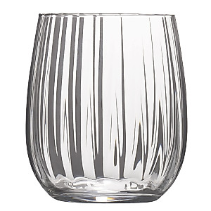 Mikasa Gail Optic Set of 4 Double Old Fashioned Stemless Glasses, 16-Ounce, Clear