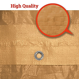 BenefitUSA 12'x20' Carport Canopy ONLY Tent Garage Replacement Top Tarp Car Shelter Cover w/Ball Bungees(TAN)