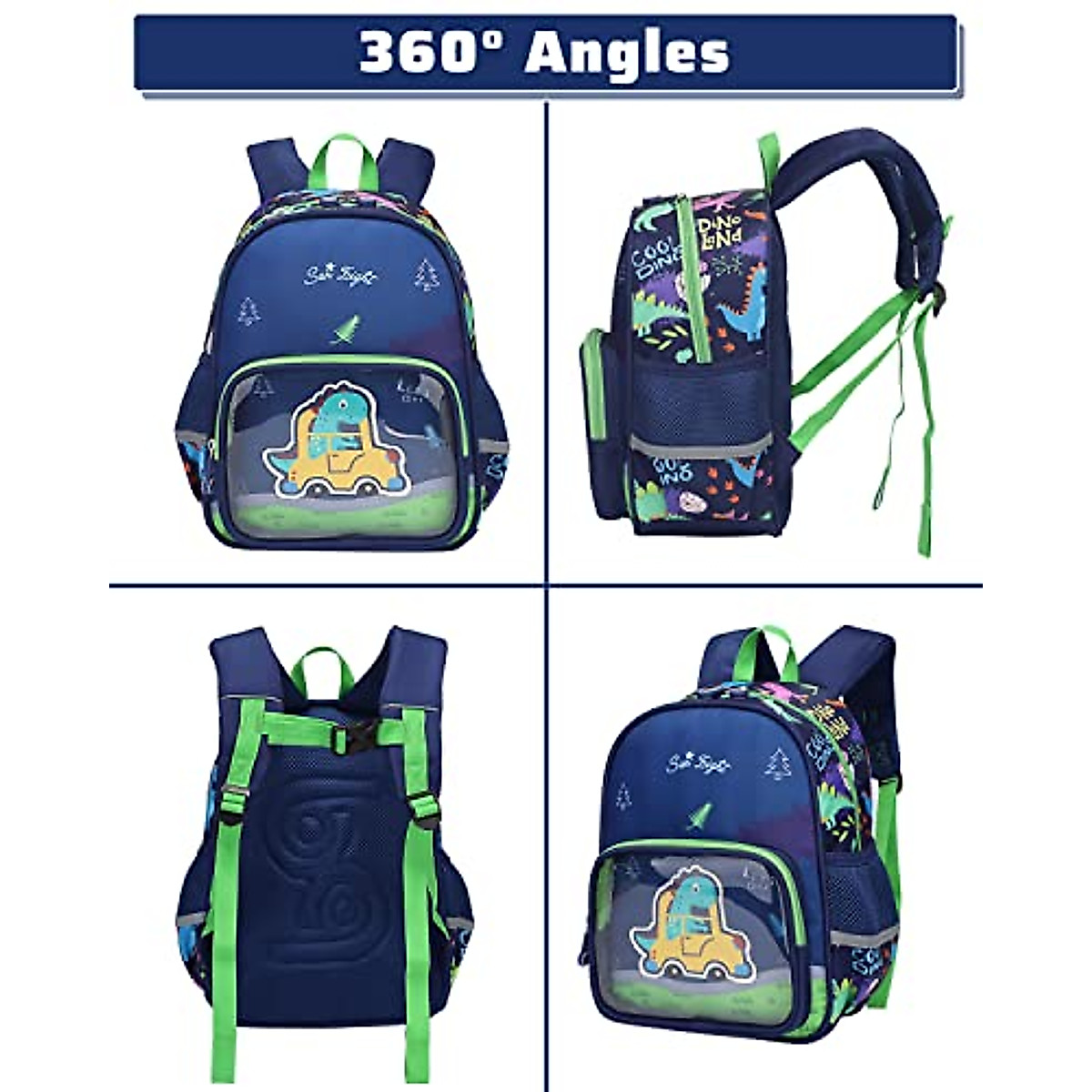 Tanou Toddler Backpack for Boys, 11 Inch Ultra-light Kids Small Backpacks, 2023 Cute Toddler Bag for Preschool Day Care, Dinosaur