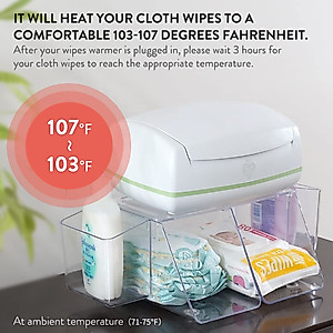 Prince Lionheart Warmies Wipes Warmer Designed for Reusable Cloth Wipes | Soft Glow Nighlight | Includes 1 everFRESH Pillow and 4 Warmies Cloth Wipes