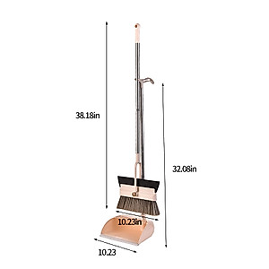 Broom with Dustpan Combo Set Floor Cleaner 2-in-1 Wiper Set Besom Sweeper Household Besom Hair Soft Dustpan Multifunct Broom Set Dust Pan and Broom Set Cleaning Tools Apartment Home Essentials