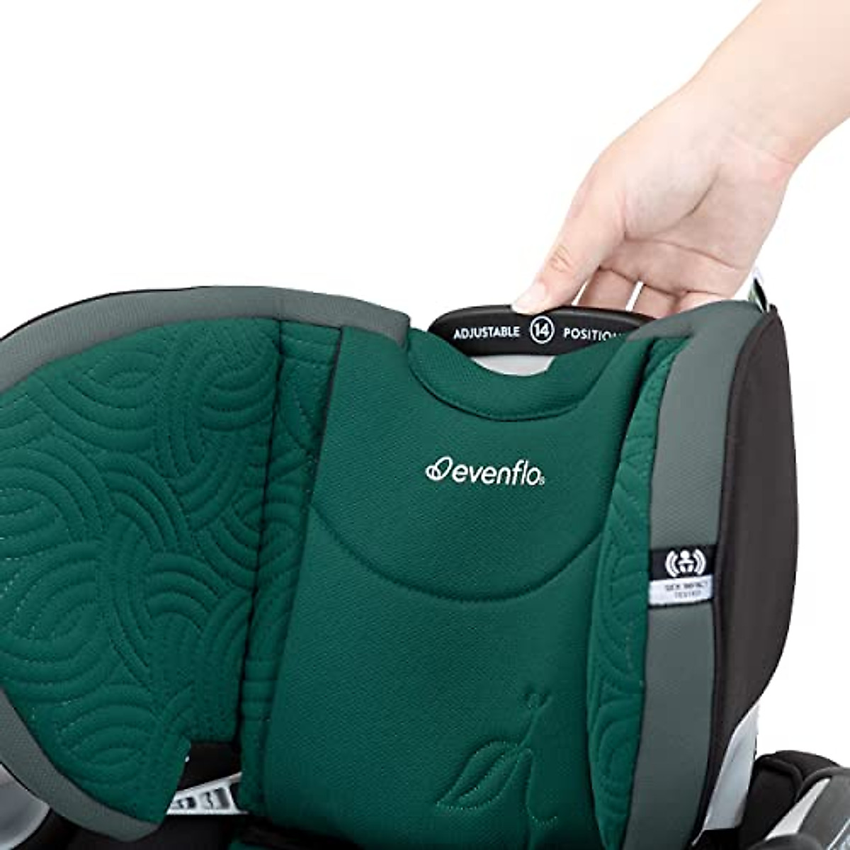 Evenflo Gold Revolve360 Extend All-in-One Rotational Car Seat with Green & Gentle Fabric (Emerald Green)
