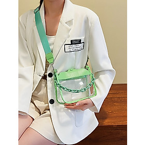 Clear Bag for Women Clear Handbag Concert Bag Stadium Approved Clear Purse Shoulder Crossbody Bag Satchel Hobo Bag