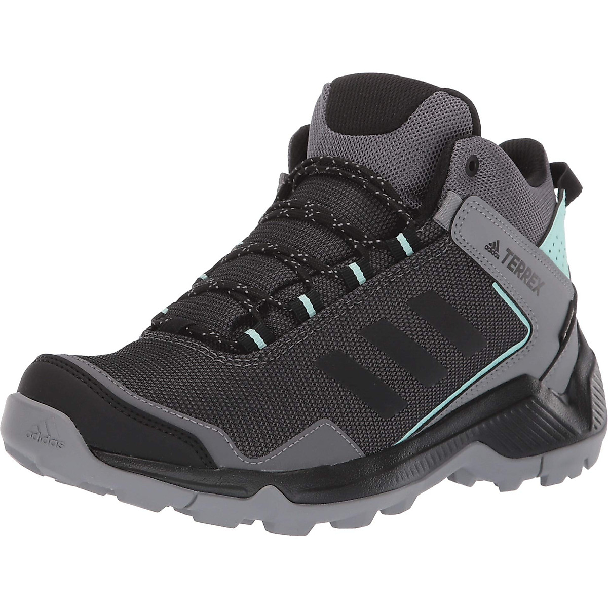 adidas Outdoor Women's Terrex EASTRAIL MID GTX Hiking Boot, GREY FOUR/BLACK/CLEAR MINT, 10 M US