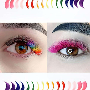 THE LASH SUPPLY Halloween Color Volume Eyelash Extensions, CC Curl, 13-18mm Length, 0.07 Thickness Multi Color, Natural and Long-lasting Curl, Mixed Color Pack, Professional Use Only