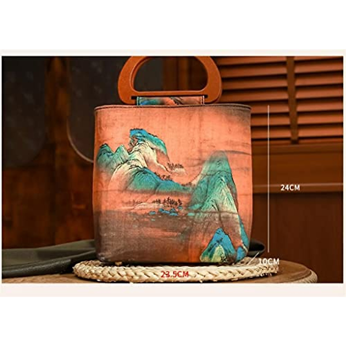 ZLXDP Women's Vintage Handbag National Dinner Handbag Women's Printed Handbag