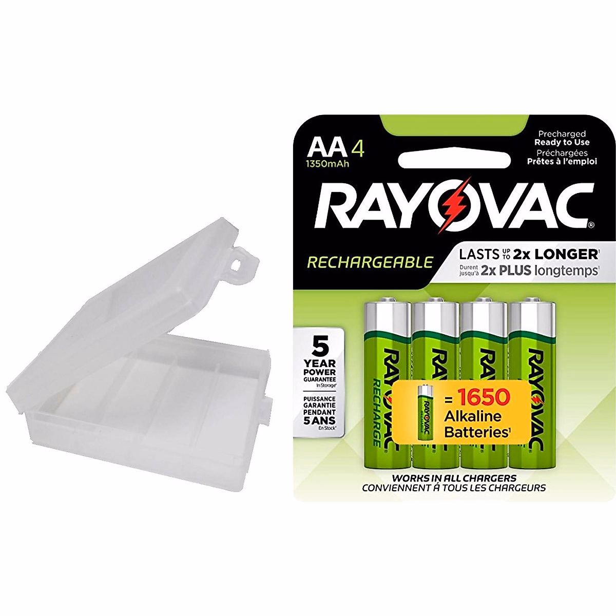 My Battery Supplier Rayovac Rechargeable 1350mAh NiMH AA Batteries 4 Packs