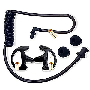 Replacement Acoustic Tube with Earbud Compatible for Motorola Kenwood Midland Two Way Radio- Lsgoodcare Replacement Coil Tube Black +2 Way Radio Open Ear Insert Earmold Ear Bud Ear Piece Medium Black
