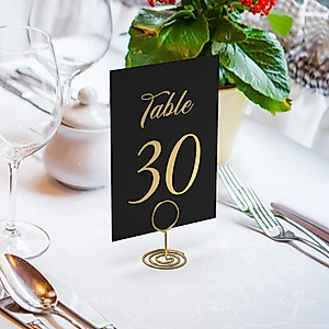Black Wedding Table Numbers 1-30 with Gold Foil Letters - Table Number Cards 4x6 with Head & Gift Table - Wedding Numbers for Tables Card Stock Wedding Table Numbers for Tables - Wedding Reception