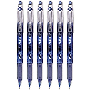 Pilot Precise P-700 Gel Ink Rolling Ball Pens, Fine Point, Blue Ink, 6 Pens