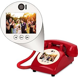 FiayaCom Video Audio Guest Book,1080P HD Video Phone Guestbook, Record Preserve Your Special Occasions, Ideal for Wedding Bridal Shower, Birthday, Graduations, Baby Shower(Red)