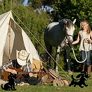 XHSP 3 Pieces Dog Statue Art Decor Garden, Black Dog Silhouette Décor Animals Shape Yard Decoration Art Decoration for Yard Lawn, Garden, Pathway, Outdoor (Dog)