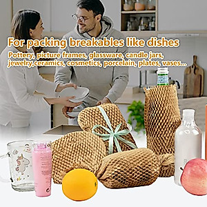 Moving Supplies Honeycomb Packing Paper for Dishes and Glassware 15 Inches * 820 Feet, Large Bubble Cushioning Wrap Roll Eco Friendly Packaging Shipping Material, Sustainable Box Void Filler