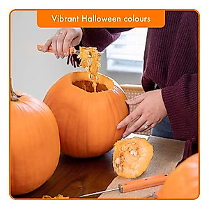 Halloween Professional Pumpkin Carving Kit - Extra Large Stainless Steel Tools (4 Pieces) - Pumpkin Carver for Adults & Kids, Pumpkin Sculpting Set, Halloween Party Decorating