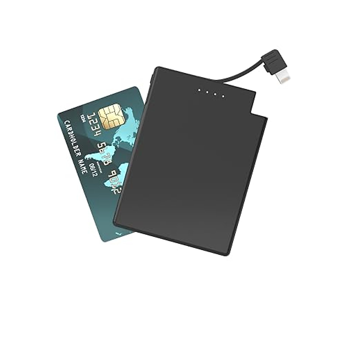 Auskang Portable Charger with Built-in Lightning Cable (MFi Apple Certified) 3500mAh Slim Power Bank Compatible with iPhone 14/13/12/11/X/8/7/6/5 SE Series