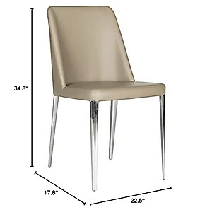 Safavieh Home Collection Mid-Century Modern Baltic Taupe Side Chair (Set of 2)