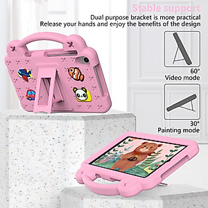 YRH for TCL Tab 8le Tablet Case 8.0 inch, Kids EVA Cover with Stand Handle, for TCL Tab 8 LE (9137w)/WiFi (9132X)/Plus(9138s)/SE(6048E)/8V, Pink