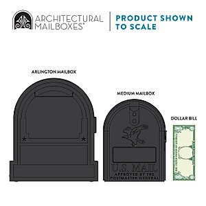 ARCHITECTURAL MAILBOXES Gibraltar Mailboxes Arlington Large Capacity Galvanized Steel Textured Black, Post-Mount Mailbox, AR15B000