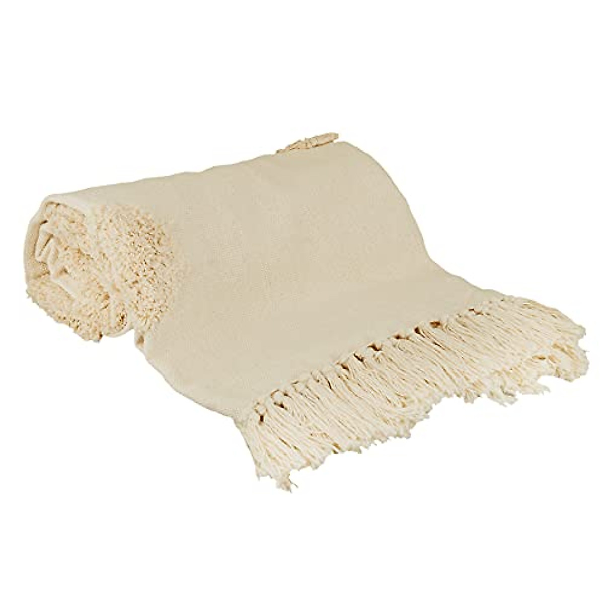 CRAFKART White Throw Blanket | Throw Blanket for Couch | Throw Blanket with Fringe | Farmhouse Throw Blanket | Cozy Decorative Throw for Sofa | Bed and Living Room Throw | Suitable for Women Men